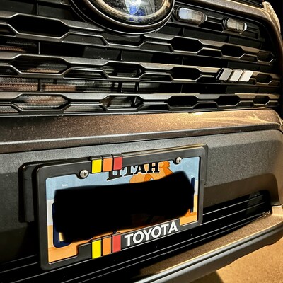 Vintage-toyota-retro-style-license-plate-frame-trd-offroad-tacoma-fj ...