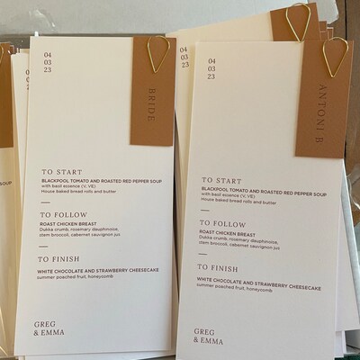 Menu Name Tag Wedding Name Card With Gold Teardrop Clip Place Name Card ...