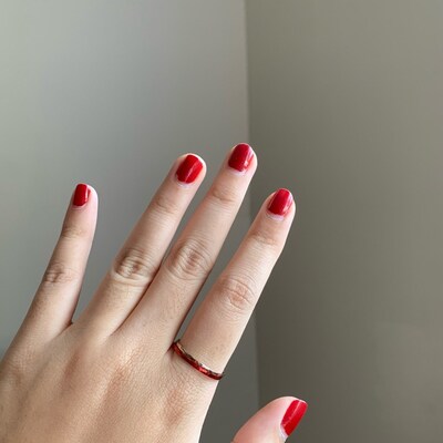 Super Thin Red Silver Stackable Rings, Red Ring, Stack Rings, Red ...