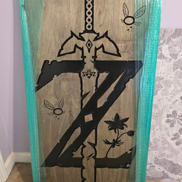 Breath of the Wild, 3D Zelda, Carved Art, Links 3D Sword, Wood Wall Art ...