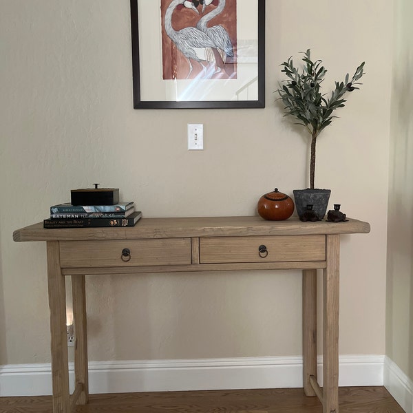 Made to Order: Solid Wood Console Table With Two Drawers - Etsy