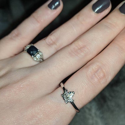 Sterling Silver Leaf Ring Womens Leaf Ring Autumn Jewelry - Etsy