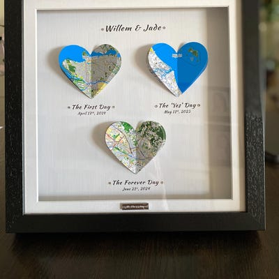 Personalised Map Gift Frame. by A GIFT OF HAPPINESS. Anniversary Gift ...