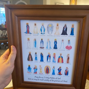 Titles of the Virgin Mary 8x10 Poster, Catholic Art, Catholic Poster ...
