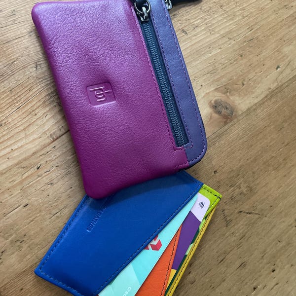 Colourful Premium Leather Purse, Real Leather Card Holder, Coin Purse ...