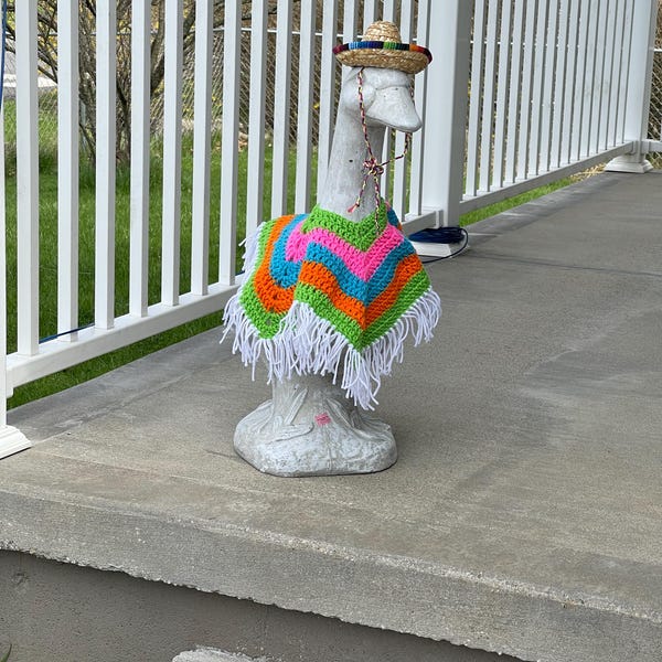 Fireman Geese Goose Outfit Crochet Lawn Geese Clothes Outdoor Patio ...