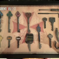 Resident Evil Keys Pick a Key Handmade Mounted in 4x4 High Quality ...