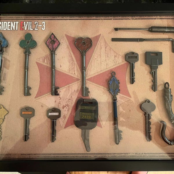 Resident Evil Keys Pick a Key Handmade Mounted in 4x4 High Quality ...