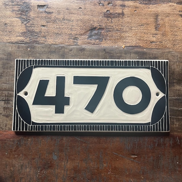 House Numbers Address Sign – Classic Light Background Ceramic Plaque ...