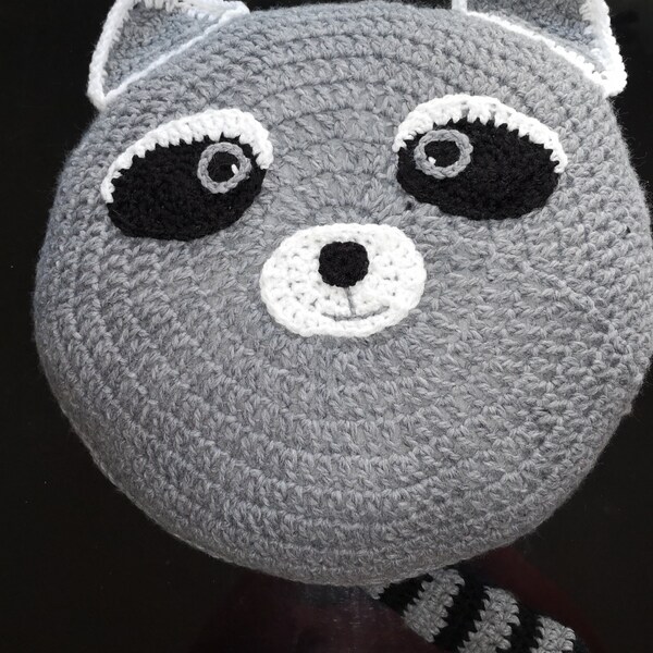 Raccoon Pillow - Cushion CROCHET PATTERN - Crochet Patterns for Animal ...