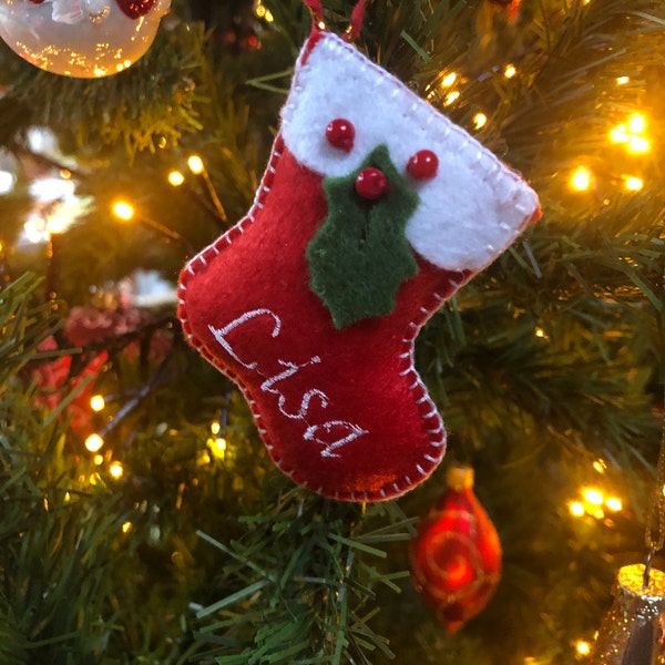 Holiday Mini Stockings Personalized, Personalized Gift Family Ornaments ...
