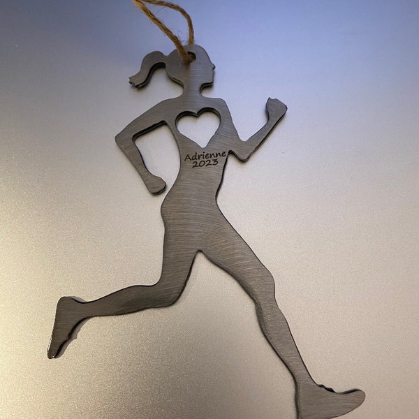 Runner Girl Ornament - Runner Girl Metal Display - Gift for Runner ...