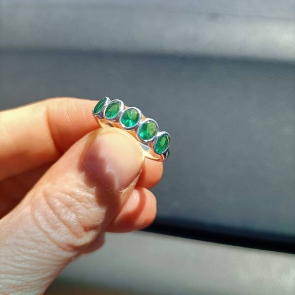 Starburst Halo Emerald Cut Moissanite Ring in 14K Solid Gold, Cocktail ...