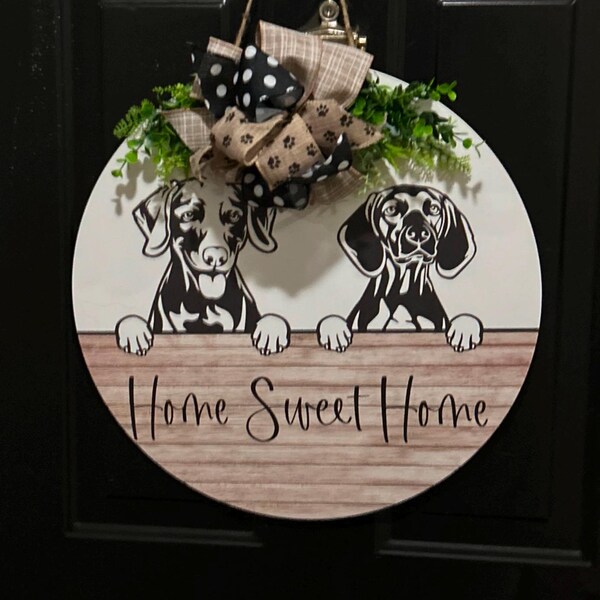 Custom Dog Door Hanger - Personalized Dog Welcome Sign - Pet Door ...