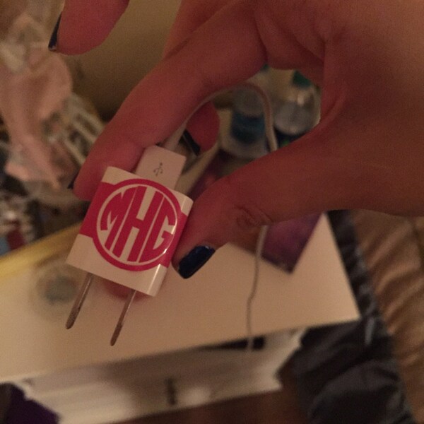 Monogram CHARGER and USB WRAP Decal Monogram Custom Label Your Charger ...