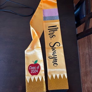 Apple on Stole Graduation Teacher Pencil Stoles fast Shipping Available ...