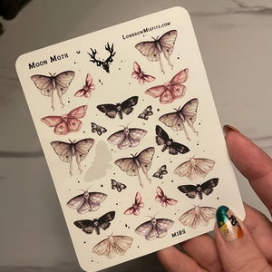 MOON Moth Planner Sticker Sheet - Etsy
