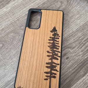 Cherry Sitka real Wood iPhone Case iPhone 15 Pro, 14, 13 Samsung Galaxy ...