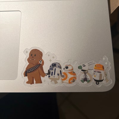 Chewie and Droid Friends Plushie Transparent Disney Laptop Stickers ...