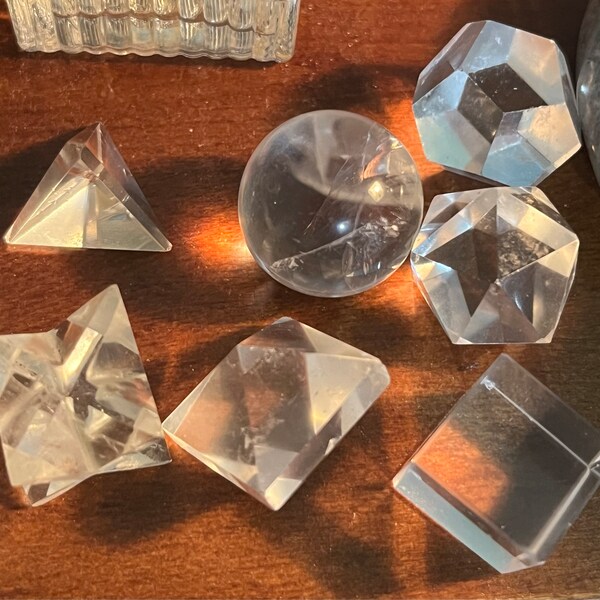 Clear Quartz Crystal Platonic Solids Set 7 Pieces - Etsy