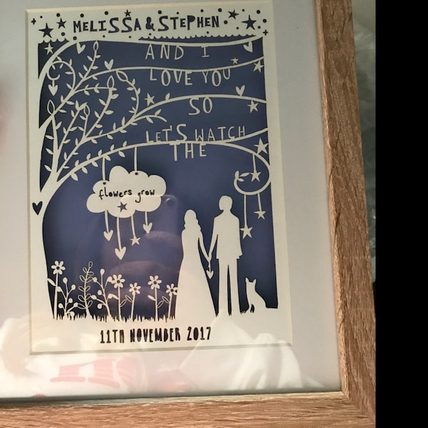 Personalised Song Lyric Paper Cut | Custom Anniversary Gift - Etsy