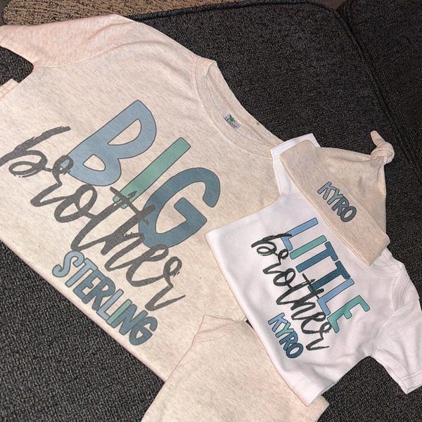 Big Brother/little Sister Matching Sibling Set. Baby Shower Gift. Take ...