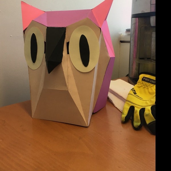 DIY Big Eyes Owl Mask, 3D Paper Craft Template, Woodland Owl, Halloween ...