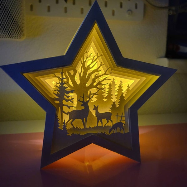 Pack 3 Christmas Star Lantern Shadow Box SVG for Cricut Proroject ...