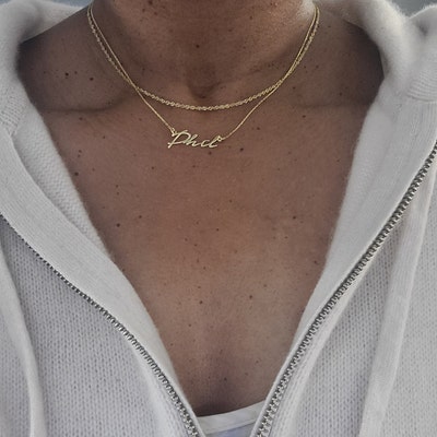 14K Solid Gold Name Necklace-real Gold Name Necklace-name - Etsy