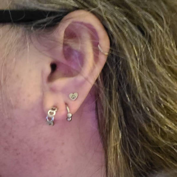 16G 316L Surgical Steel Long Curved Disturbed Chin Lip Ring Labret Horn ...