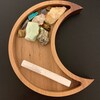 Moon Tray Crystal Holder and Display acacia Wood Tray for Stones ...