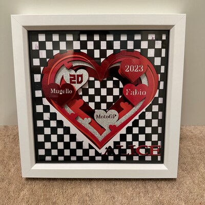 3D Heart of Love Shadow Box With Custom Words, Valentines Day Heart ...