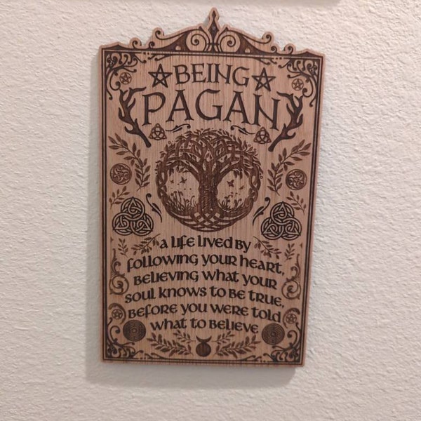 Oak Veneer Pagan Wall Hanging – Tree of Life, Pentacle Design - Etsy