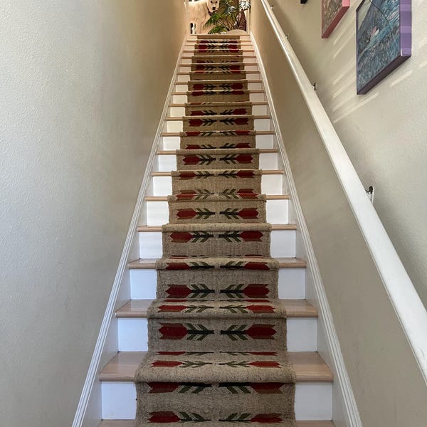 Stair Runner - Handmade Kilim Stair Runner, Jute Hallway & Kitchen ...