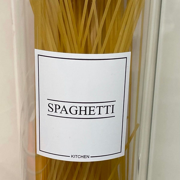 PRESET KITCHEN PANTRY Labels | 100% Waterproof Labels | Spaghetti Pasta ...