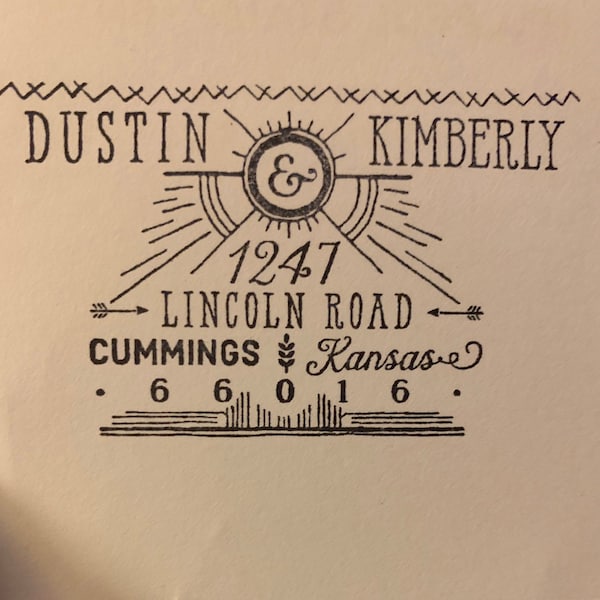 Rustic Address Stamp, Return Address Stamp, Custom Rubber Stamp ...