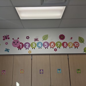 Counting Caterpillar Decal, Preschool Classroom Decor, Learning Numbers ...