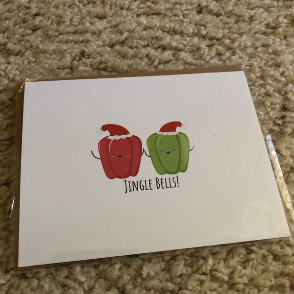 Jingle Bells - Bell Pepper Card, Funny Christmas Card, Christmas Tree ...