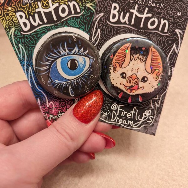 Vampire Bat Button Pin - Etsy