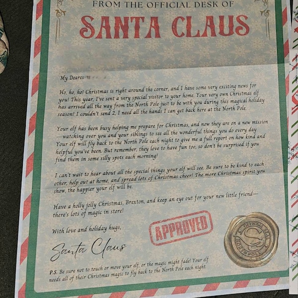 Editable Letter From Santa, Official Nice List Certificate From Santa ...