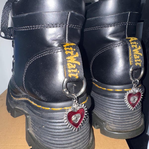 Goth Heart Charm - Shoes Charm - Boot Charms (dr Martens Style) Grunge ...