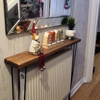 Rustic Radiator Cover With Hairpin Legs Radiator Shelf - Etsy UK