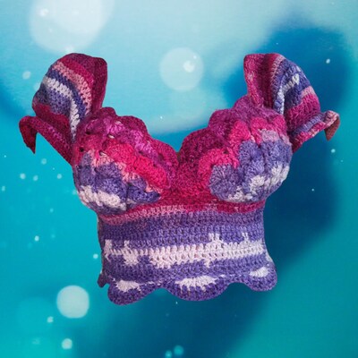 Mermaid Crochet Top PDF PATTERN ALL Sizes Video Crochet Bralette knit ...
