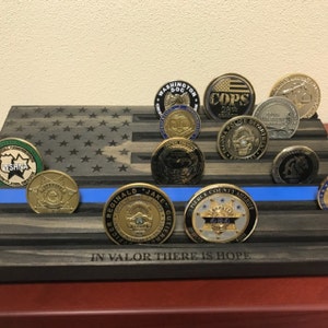 Law Enforcement Thin Blue Line Challenge Coin Display Personalized - Etsy