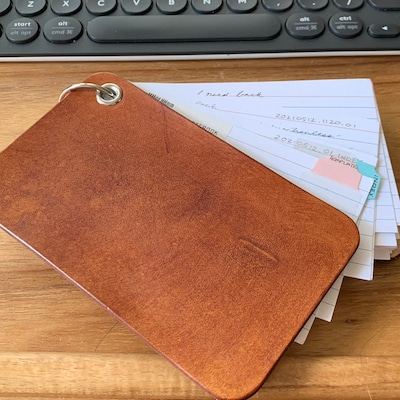 Monogrammed Leather Index Card Holder, 3 X 5 Index Card Case ...