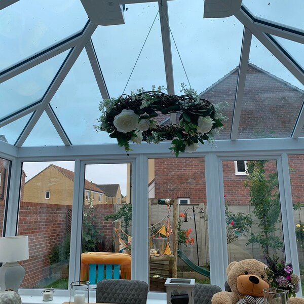 Large Willow Wicker Arch Eco Wedding Chandelier 60cm, 70cm, 80cm, 90cm ...