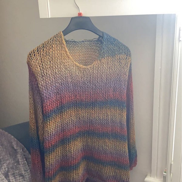 KNITTING PATTERN: BASIC Open Knit Sweater - Etsy