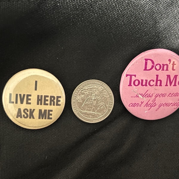 Vintage Style Pinback Buttons - 60s 70s 80s Novelty Pins - Reproduction ...