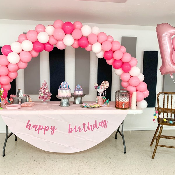 Happy Birthday Cursive Banner, Birthday Party Sign, Birthday for Mom ...