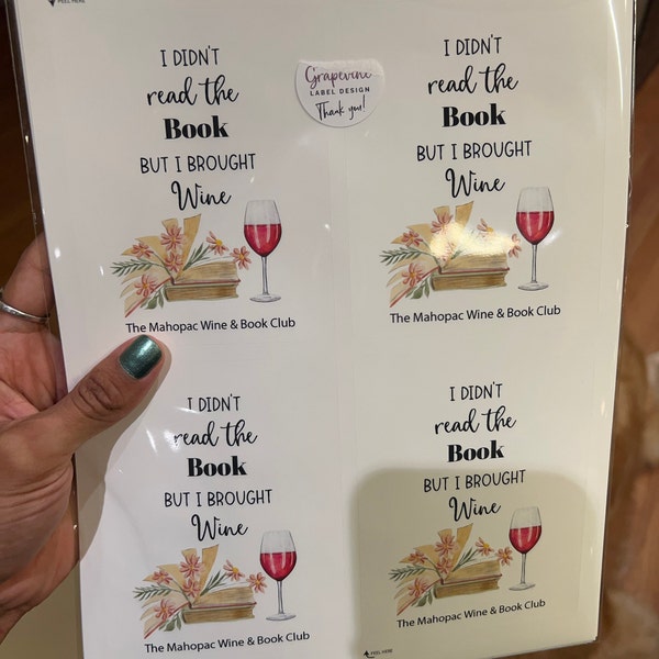 Book Club Wine Bottle Label - Choose From 4 Different Labels - 17001D ...